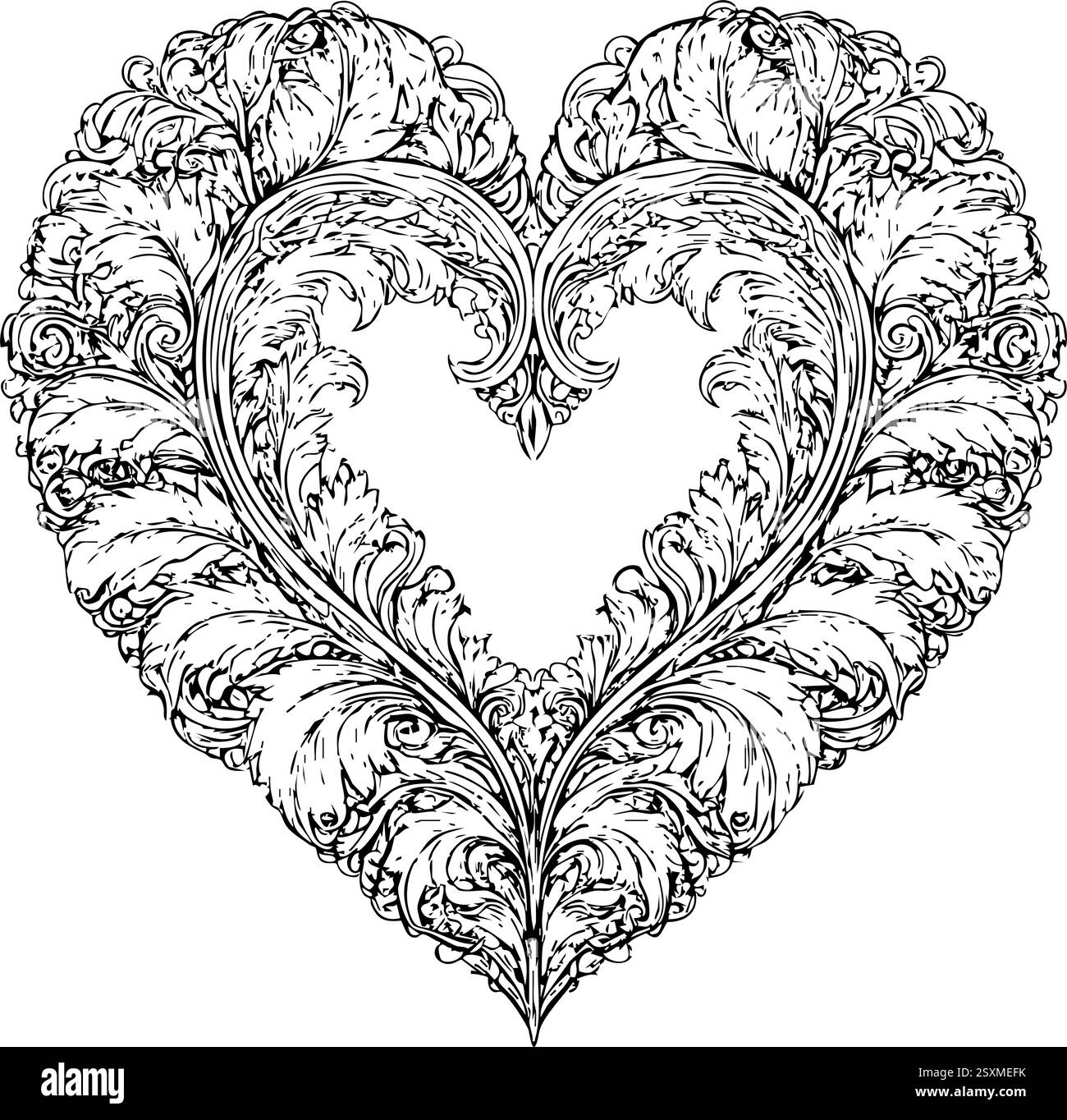 Heart shaped leaf baroque crest wreath Stock Vector Image & Art - Alamy