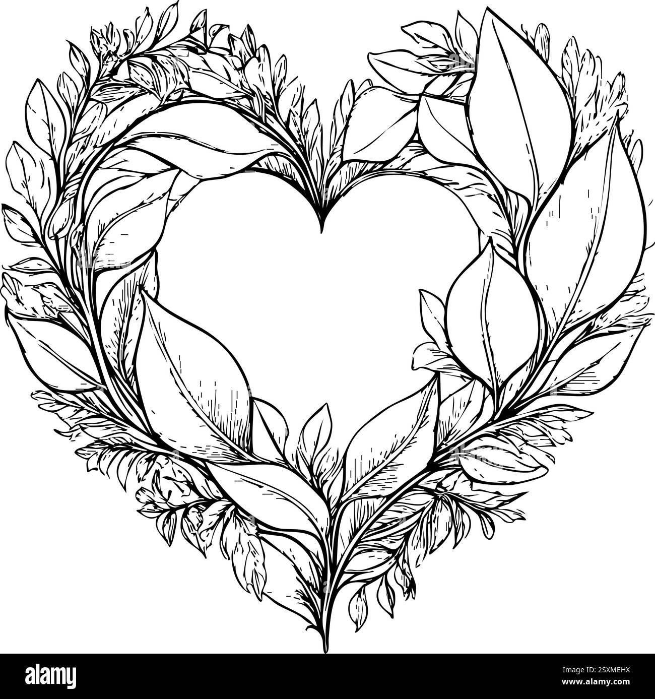 Heart shaped leaf leaves crest Stock Vector Image & Art - Alamy