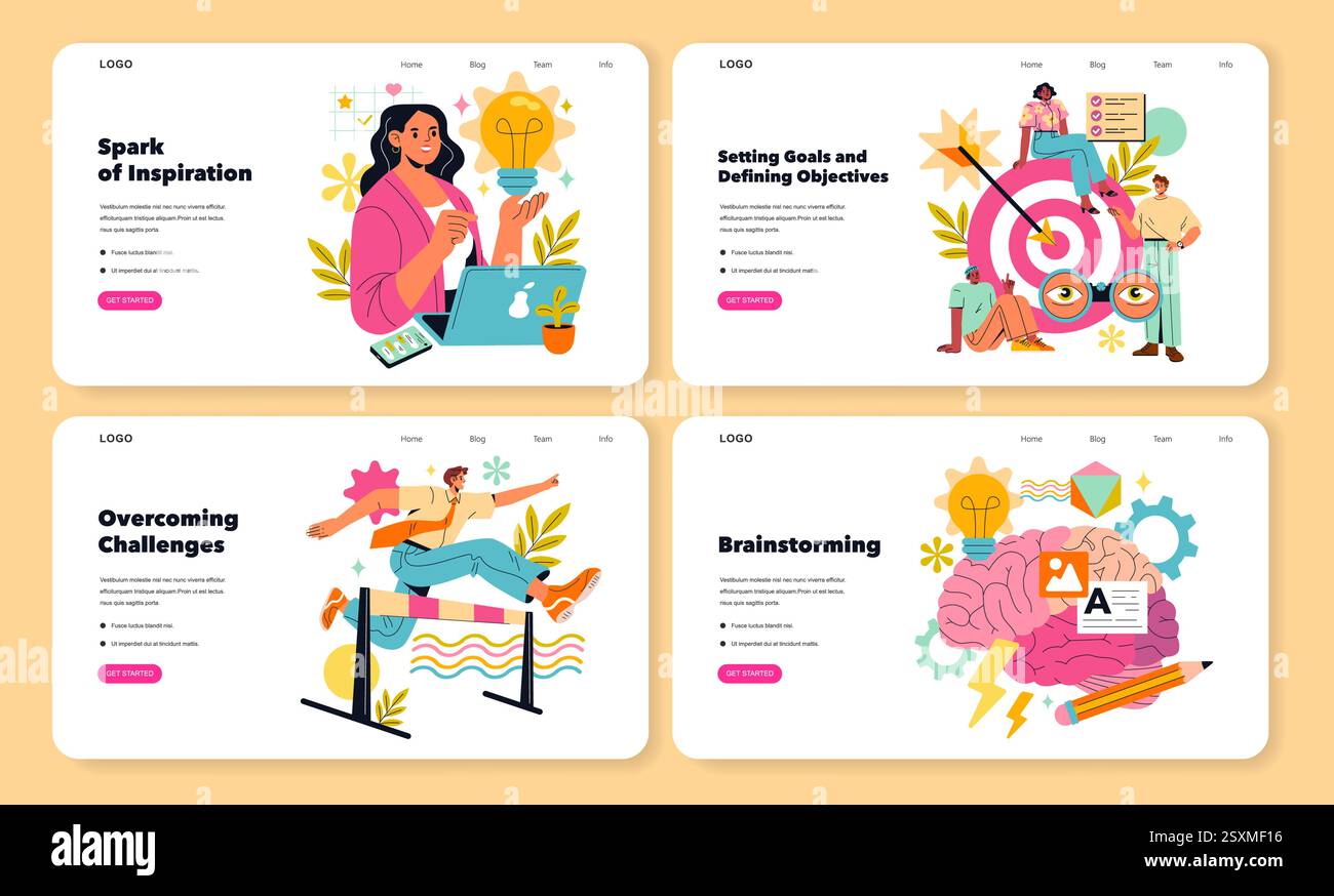 Workflow illustration showing the stages of creativity and productivity ...