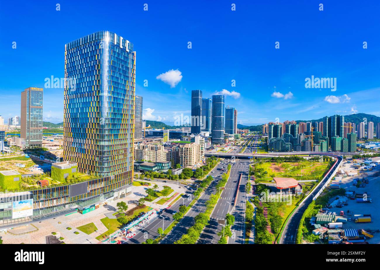 Aerial Scenery of Hengqin Free Trade Zone, Zhuhai City, Guangdong ...