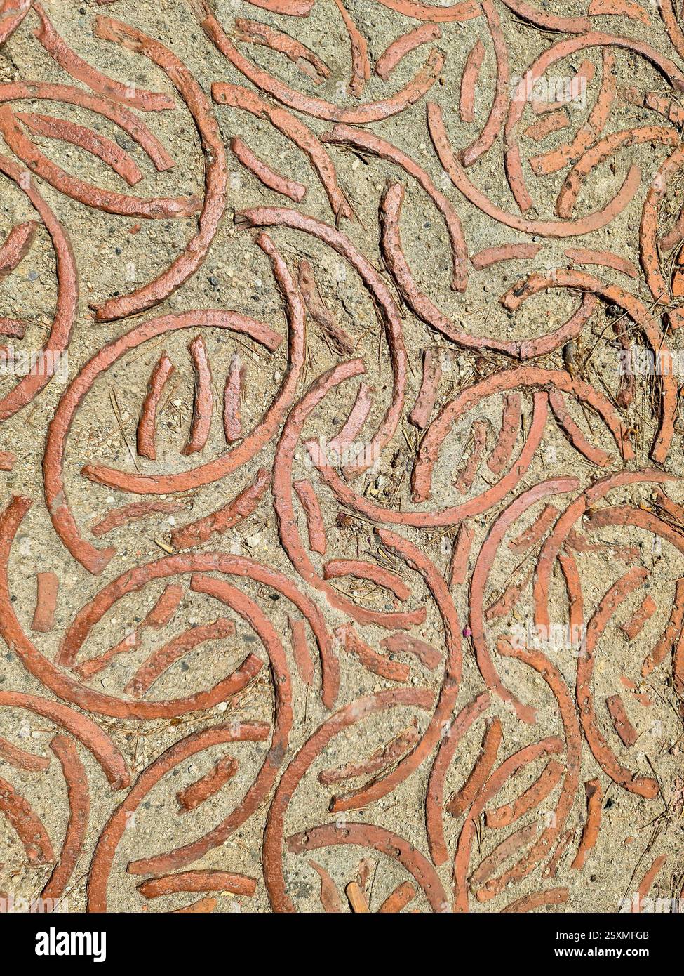 Intricate brickwork forms a captivating pattern of concentric circles ...