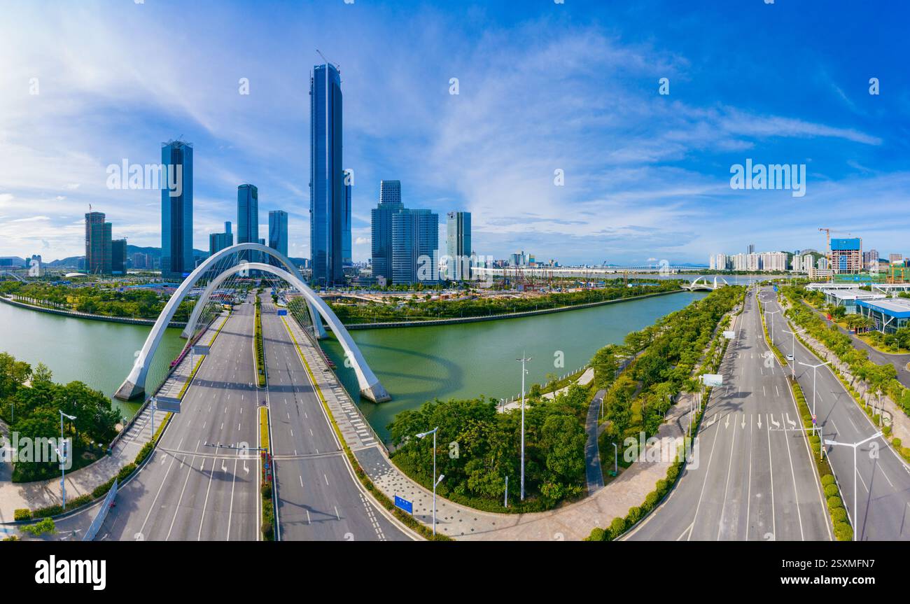 Aerial Scenery of Hengqin Free Trade Zone, Zhuhai City, Guangdong Province, China Stock Photo ...