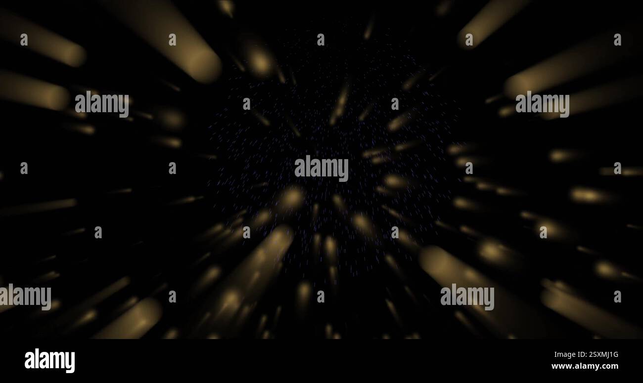 Image of glowing light spots moving over black background Stock Photo ...