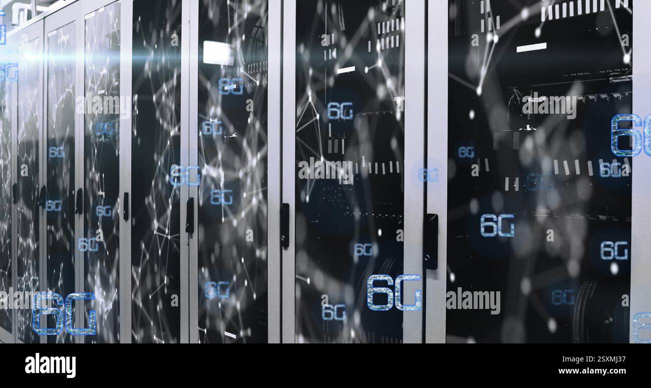 Image of 6g texts over server room Stock Photo - Alamy