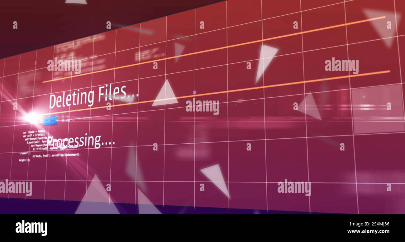 Image of data processing over shapes and loading bar Stock Photo - Alamy