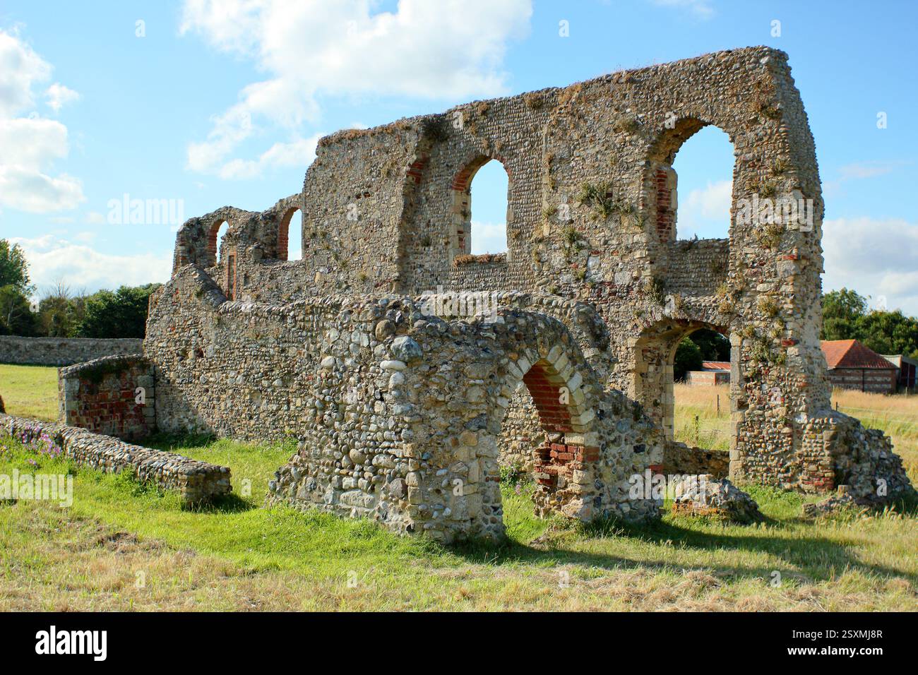Greyfriars friary ruins in Dunwich village on the Suffolk coast, UK ...