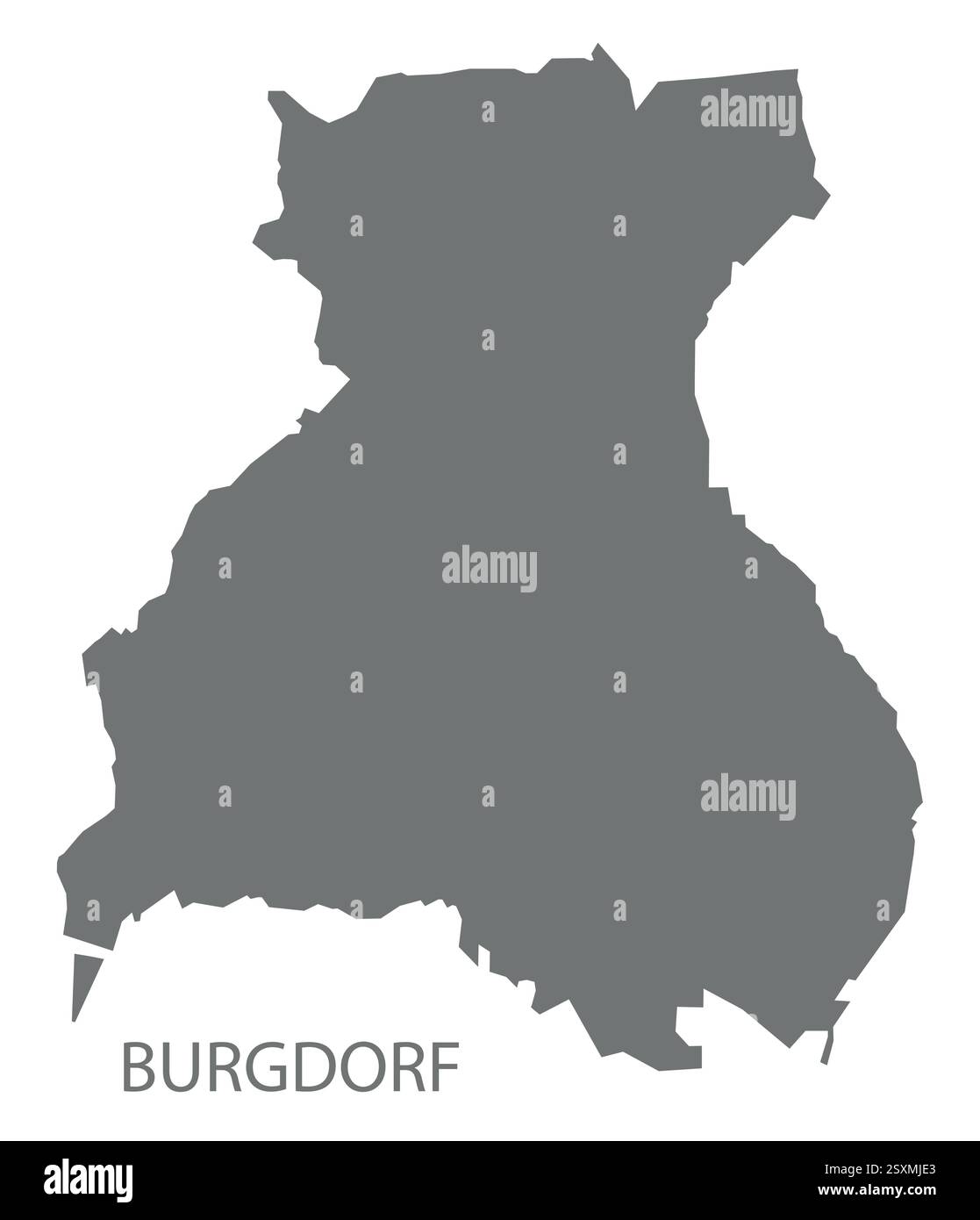 Burgdorf city map with boroughs grey illustration silhouette shape ...