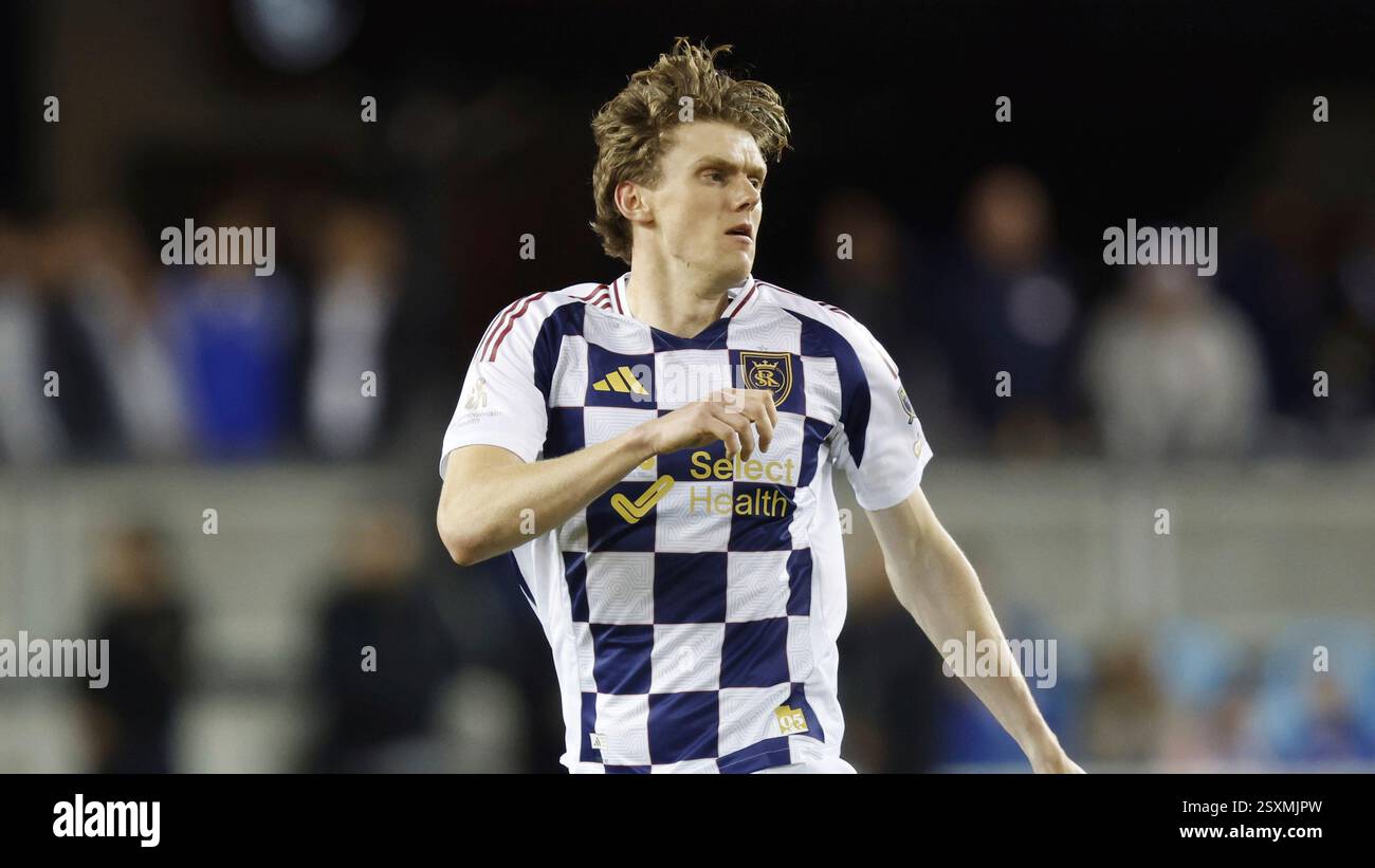 Real Salt Lake defender Philip Quinton (26) competes against the San ...