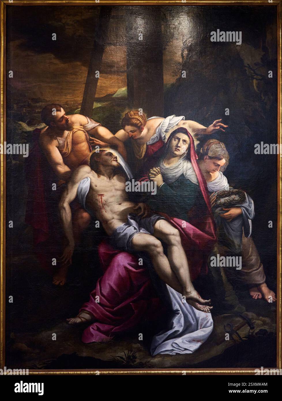 DESCENDIMIENTO DE CRISTO O PIEDAD, DESCENT OF CHRIST OR PIETY, Early 17th century, SPANISH COPY ...