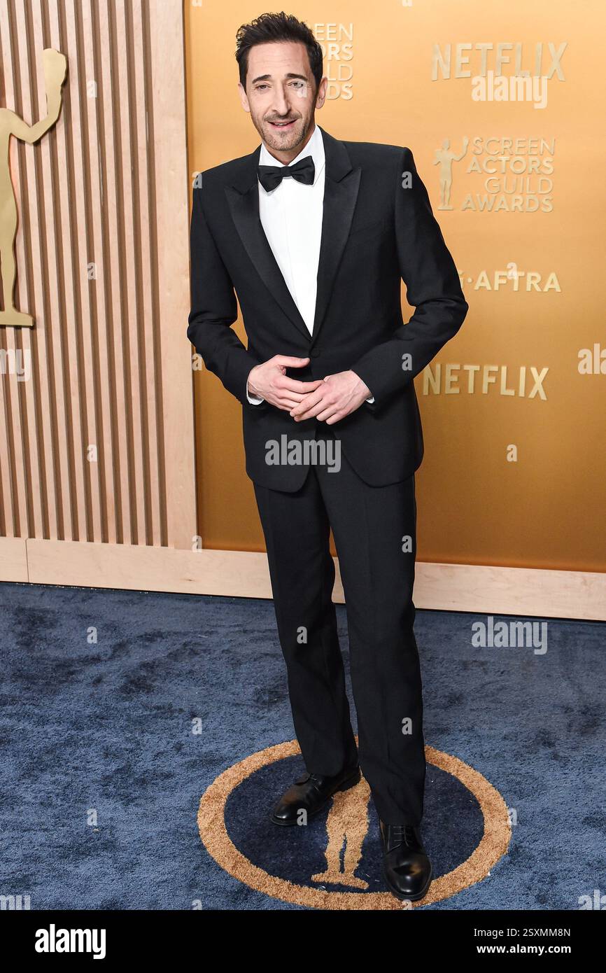 LOS ANGELES, CALIFORNIA, USA - FEBRUARY 23: Adrien Brody wearing Louis ...