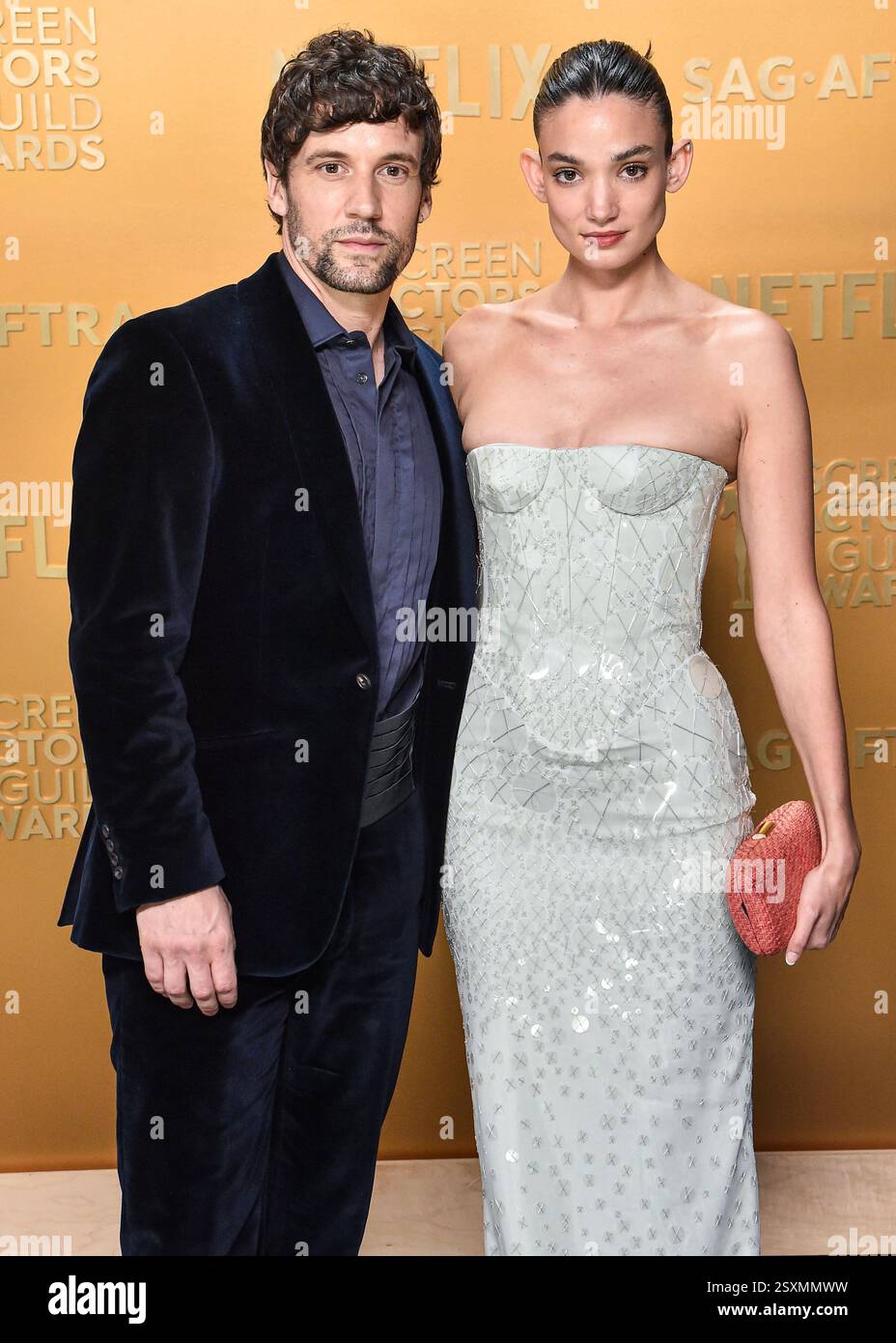 LOS ANGELES, CALIFORNIA, USA - FEBRUARY 23: Nick Blood and Emory Ault ...