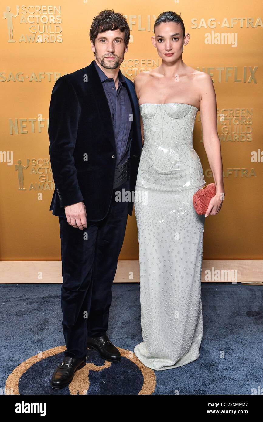 LOS ANGELES, CALIFORNIA, USA - FEBRUARY 23: Nick Blood and Emory Ault ...