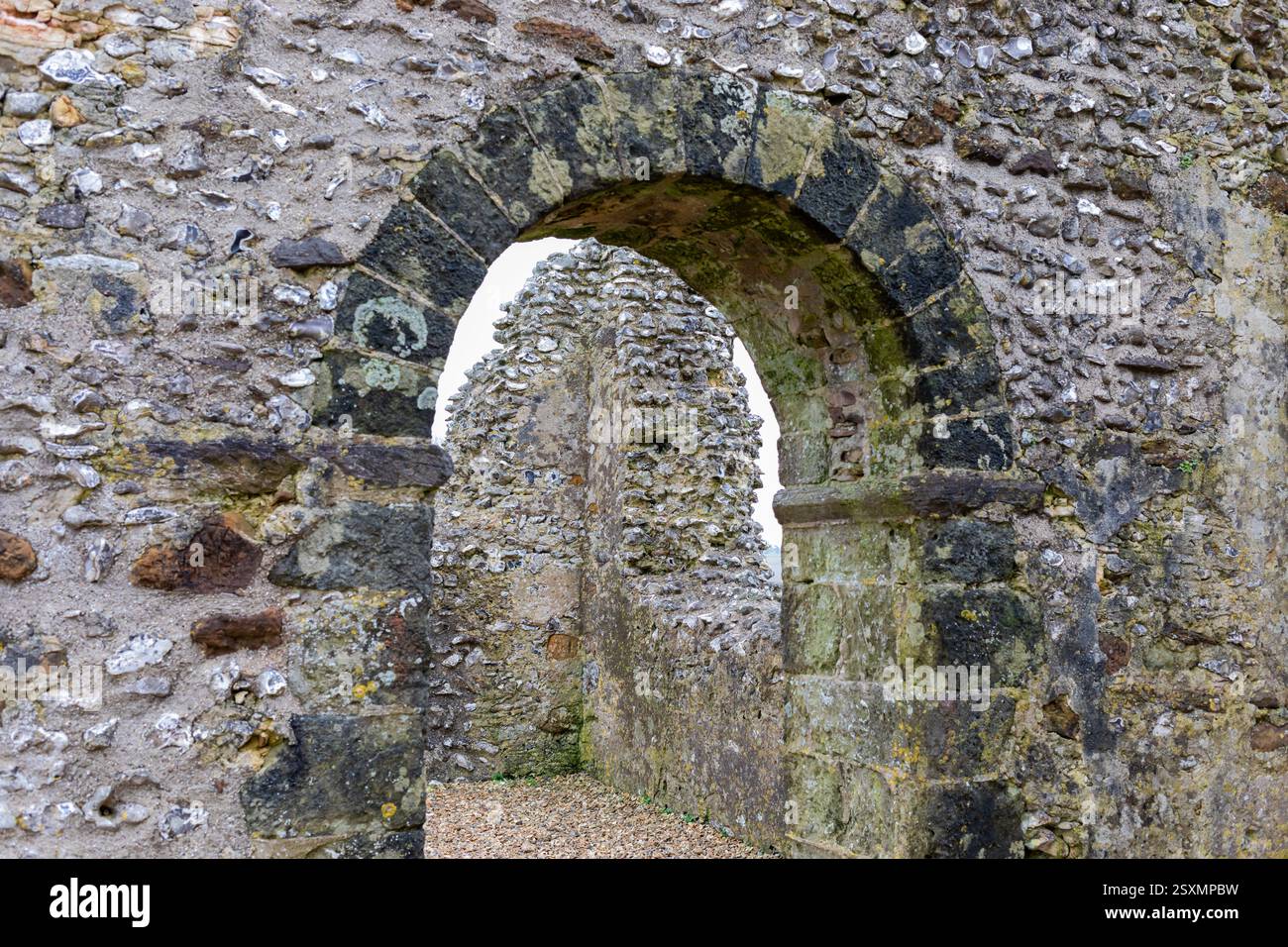 Inside the ruins of Knowlton Church in Dorset, England UK Stock Photo ...