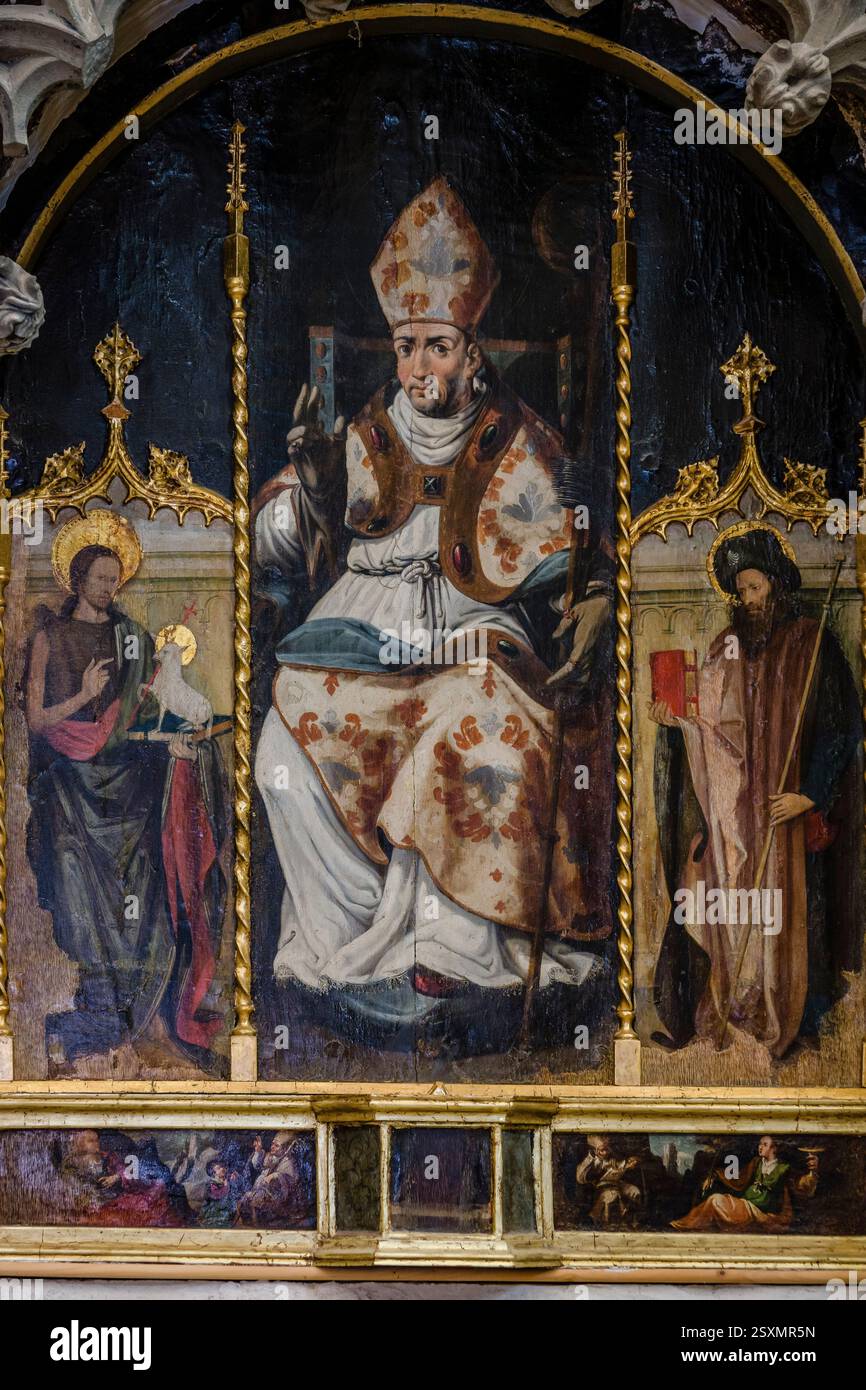 retable of San Blas,temple painting on a table, 15th century, glesia of ...