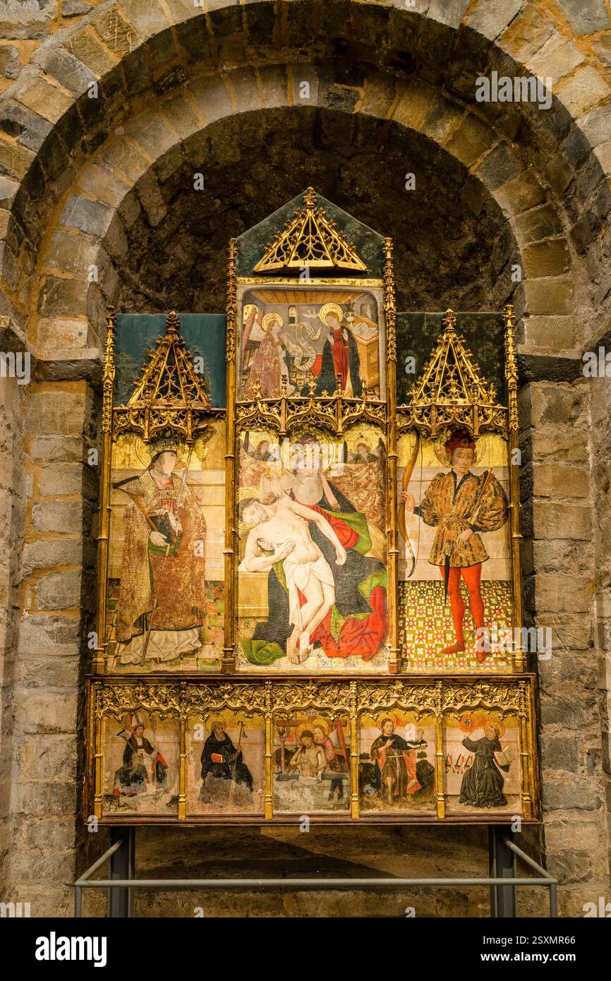 Altarpiece of the Holy Trinity, temple painting on table, 15th century ...