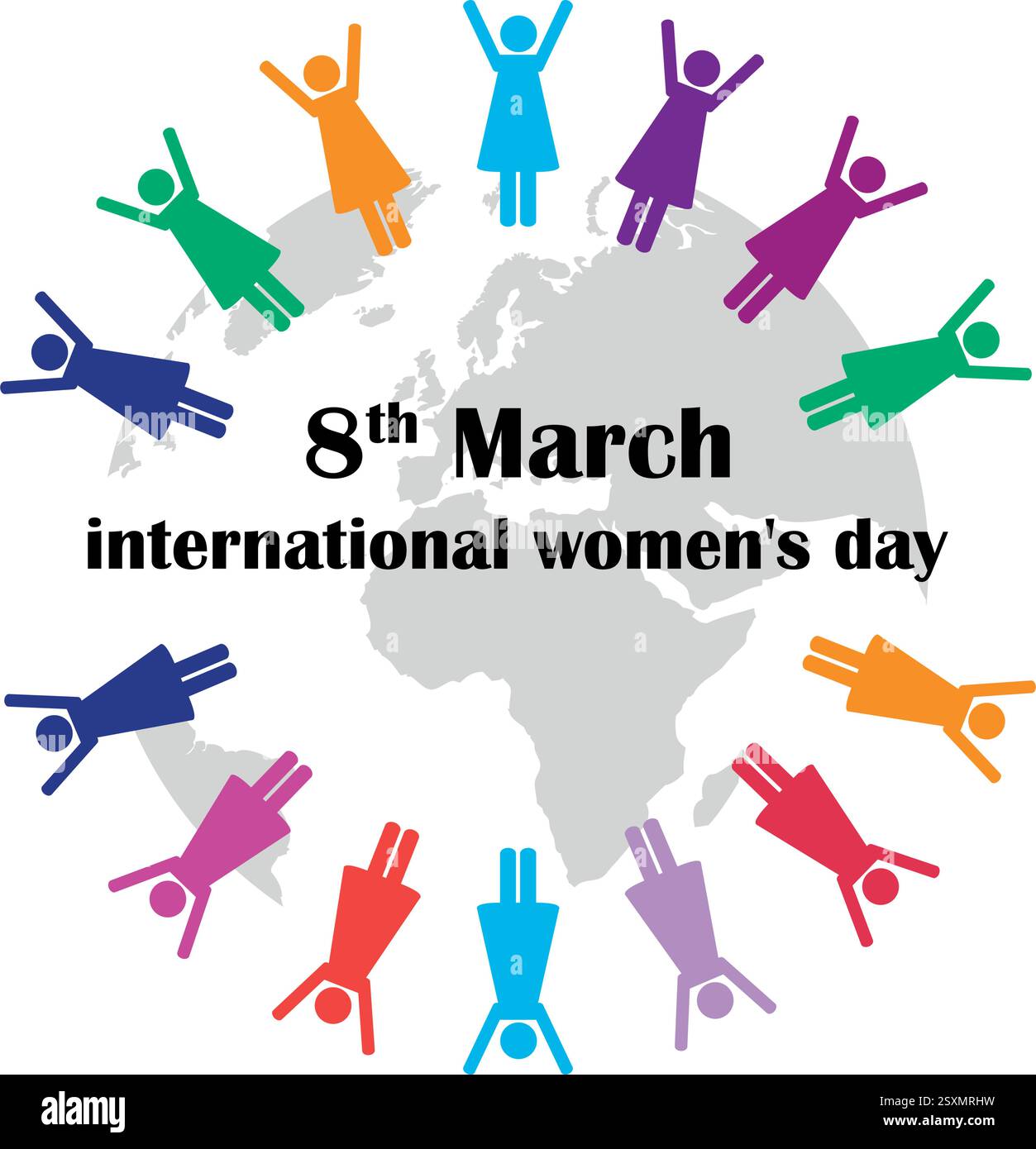 8th march international womans day women around the world pictogram ...
