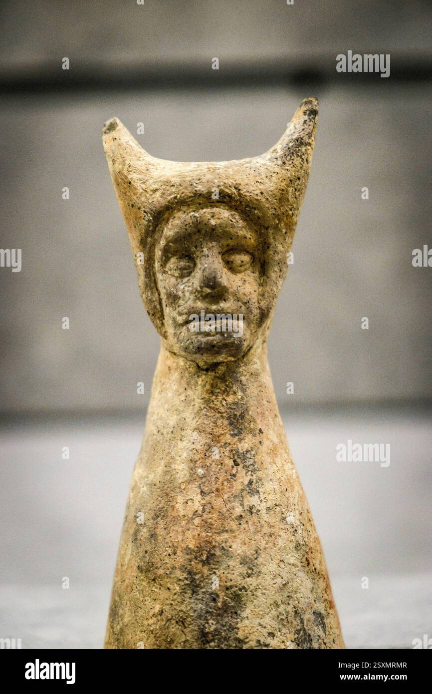 Figure with horned headdress, 300-200 BC, Archaeological Museum of ...