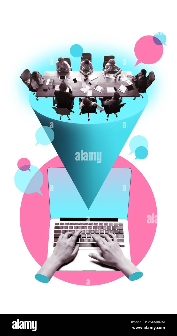 Remote team communication Cut Out Stock Images & Pictures - Alamy