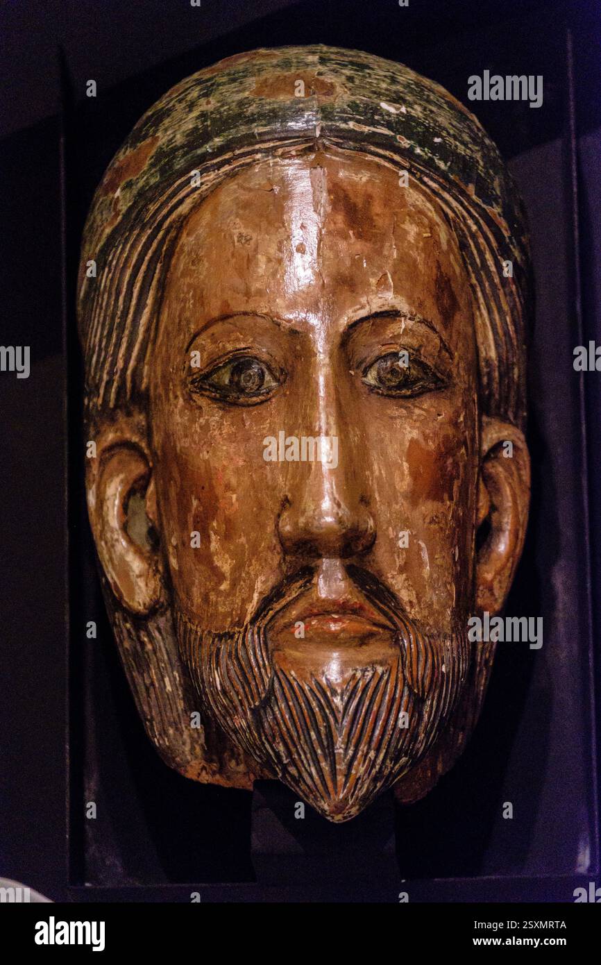Face of Joseph of Arimathea, Gothic ensemble of the descent from the ...