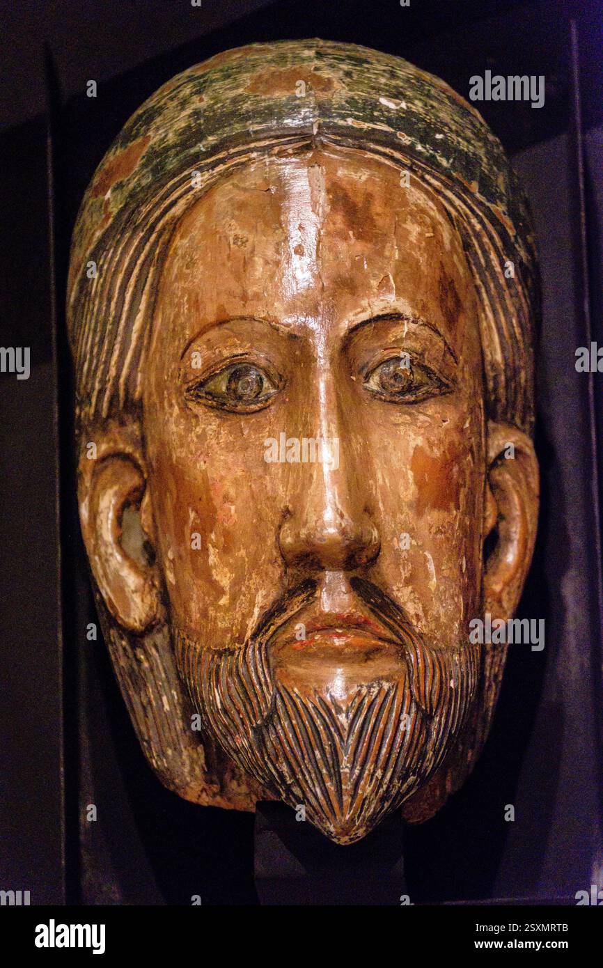 Face of Joseph of Arimathea, Gothic ensemble of the descent from the ...