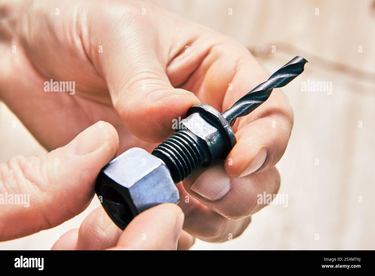 Door lock installation drill bit ensures accurate cutting, serving as ...