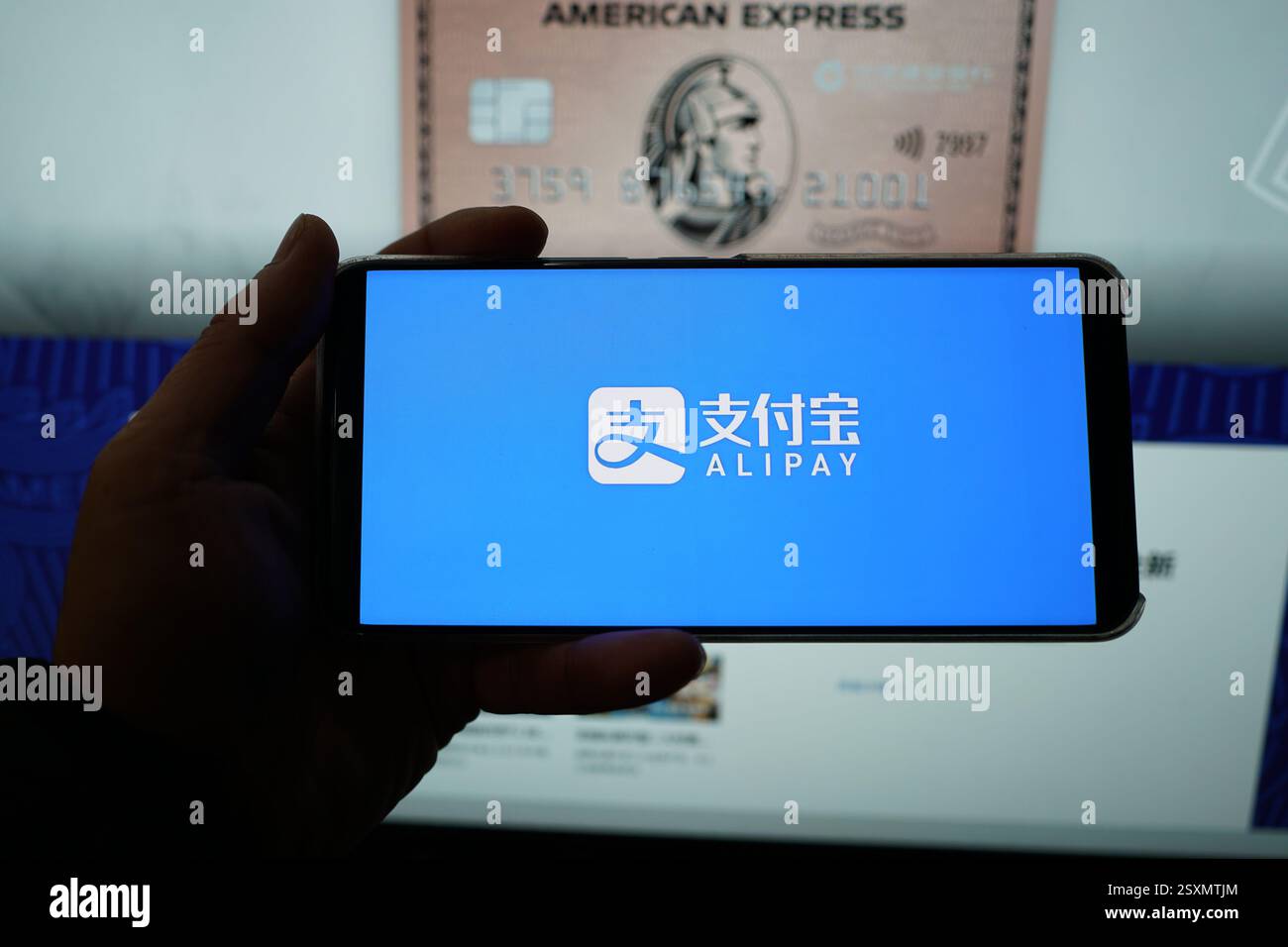 SHANGHAI, CHINA - FEBRUARY 25, 2025 - A picture shows the LOGO of Alipay displayed on a ...