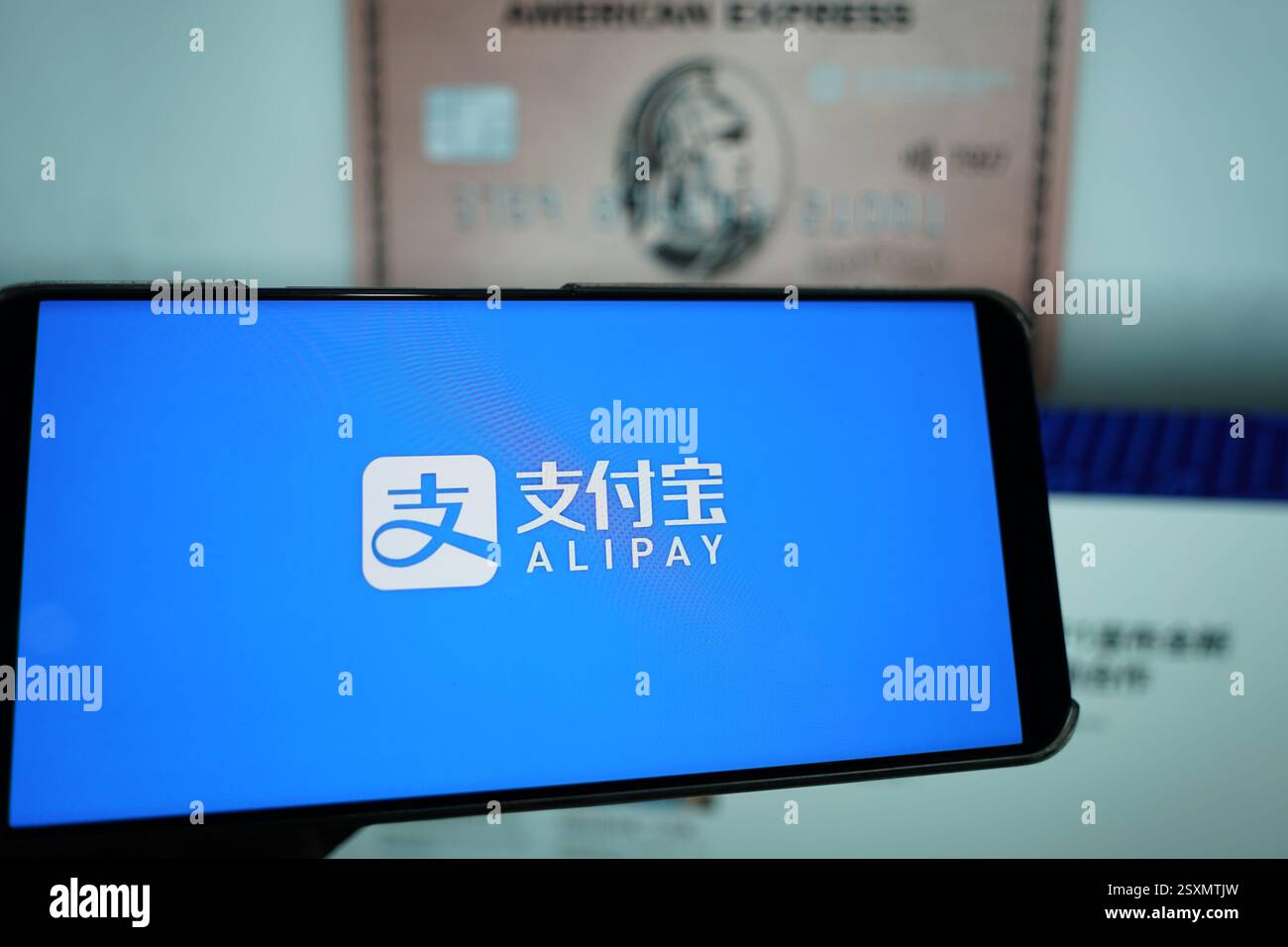 SHANGHAI, CHINA - FEBRUARY 25, 2025 - A picture shows the LOGO of Alipay displayed on a ...