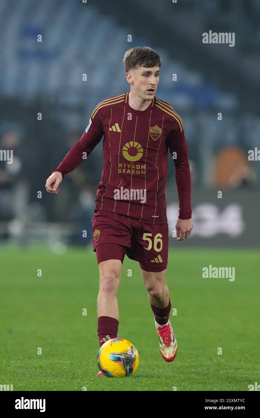 Roma, Italia. 24th Feb, 2025. Roma's Alexis Saelemaekers during the ...