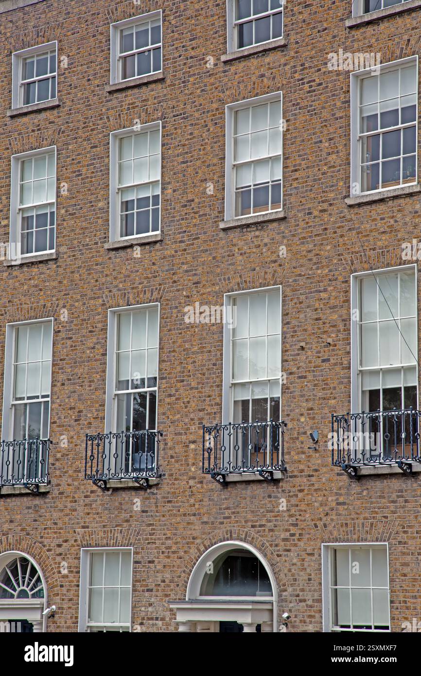 Historic stone facade of a traditional building in Dublin during ...