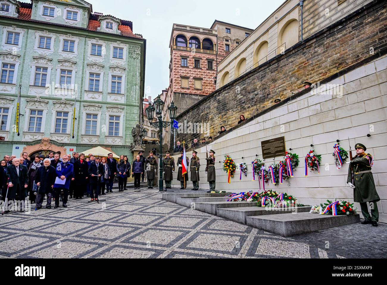 Prague, Czech Republic. 25th Feb, 2025. Commemorative assembly on the 77th anniversary of the ...