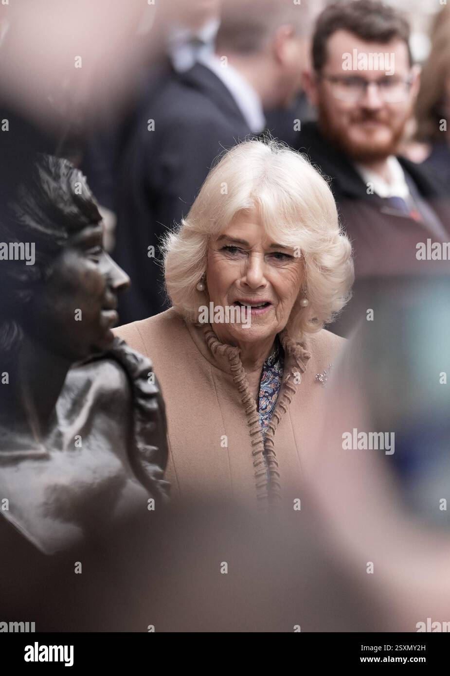 Queen Camilla unveils a life-size bronze statue of Canterbury-born ...