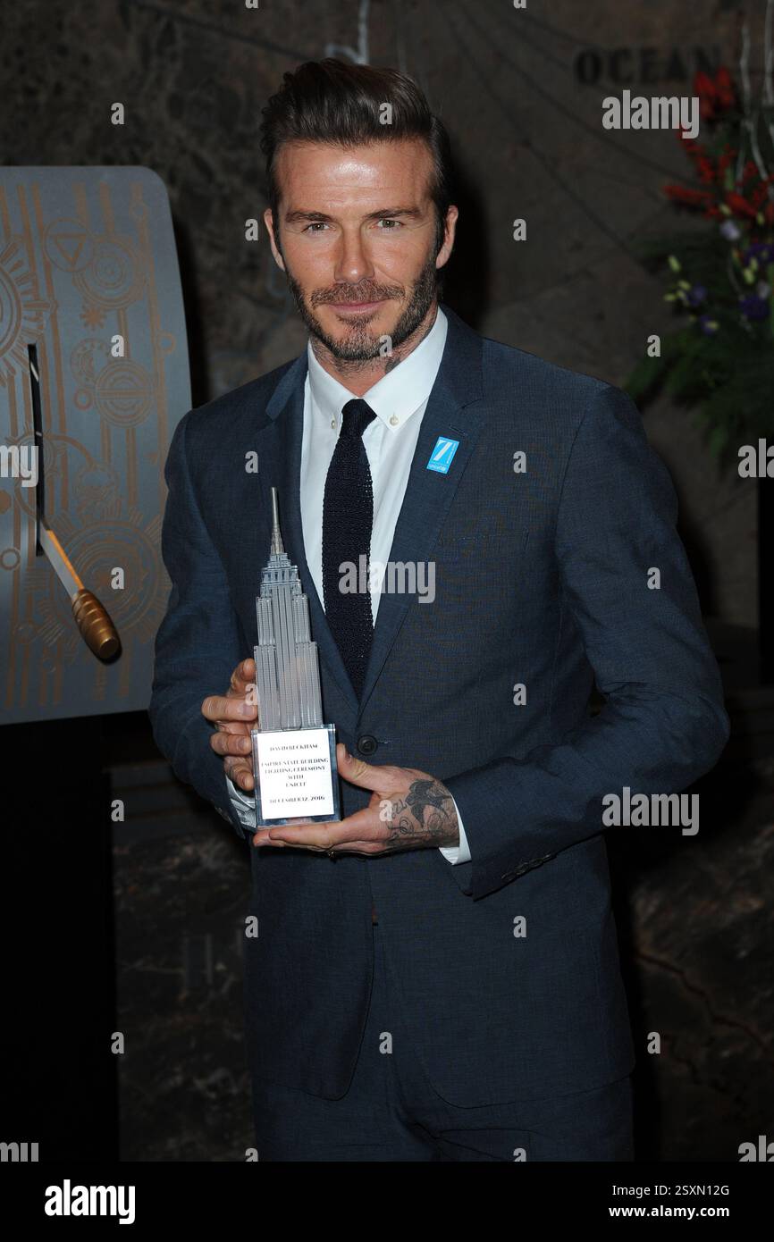 David Beckham illuminates the Empire State Building’s tower lights blue ...