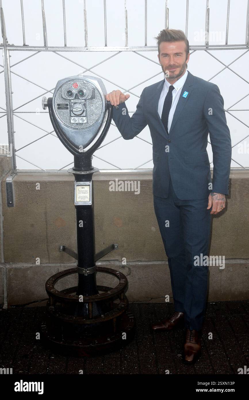 David Beckham illuminates the Empire State Building’s tower lights blue ...