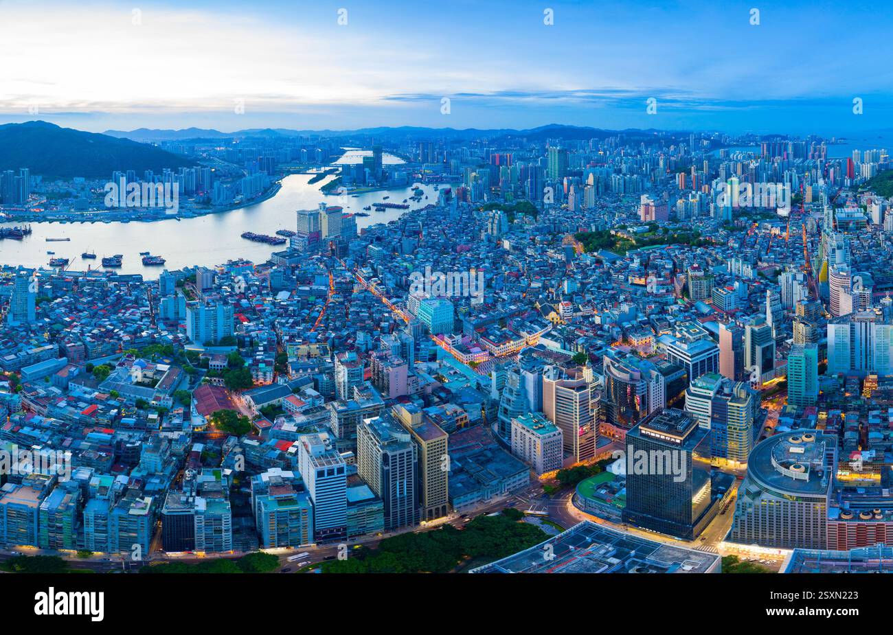 Night View of Zhuhai and Macao Peninsula, China Stock Photo - Alamy