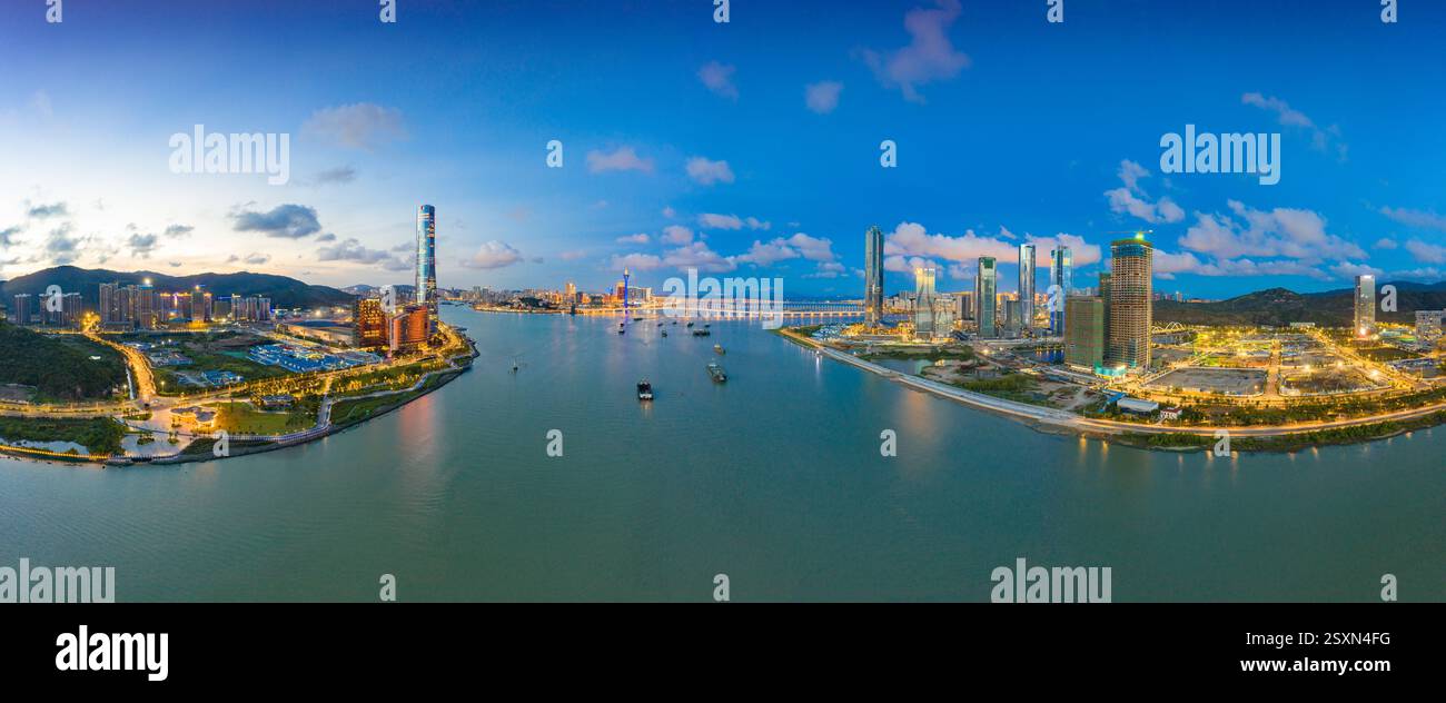 Night view of Zhuhai and Macau in China Stock Photo - Alamy