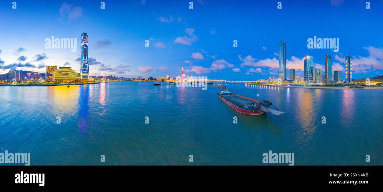 Night view of Zhuhai and Macau in China Stock Photo - Alamy