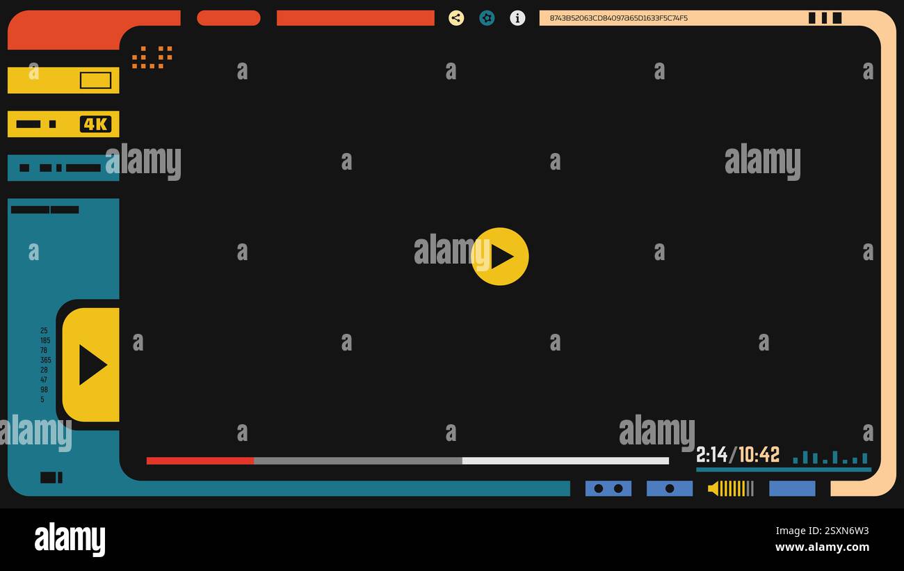 Retro futuristic UI video interface Stock Vector Image & Art - Alamy