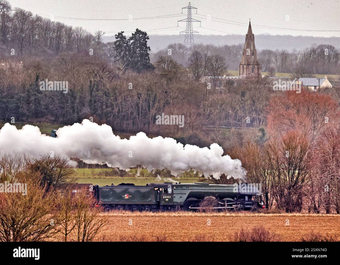 The world-famous Flying Scotsman 60103 steam train locomotive starts ...