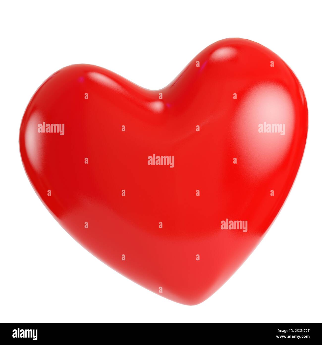 Red abstract heart isolated on white background. 3d rendering Stock ...