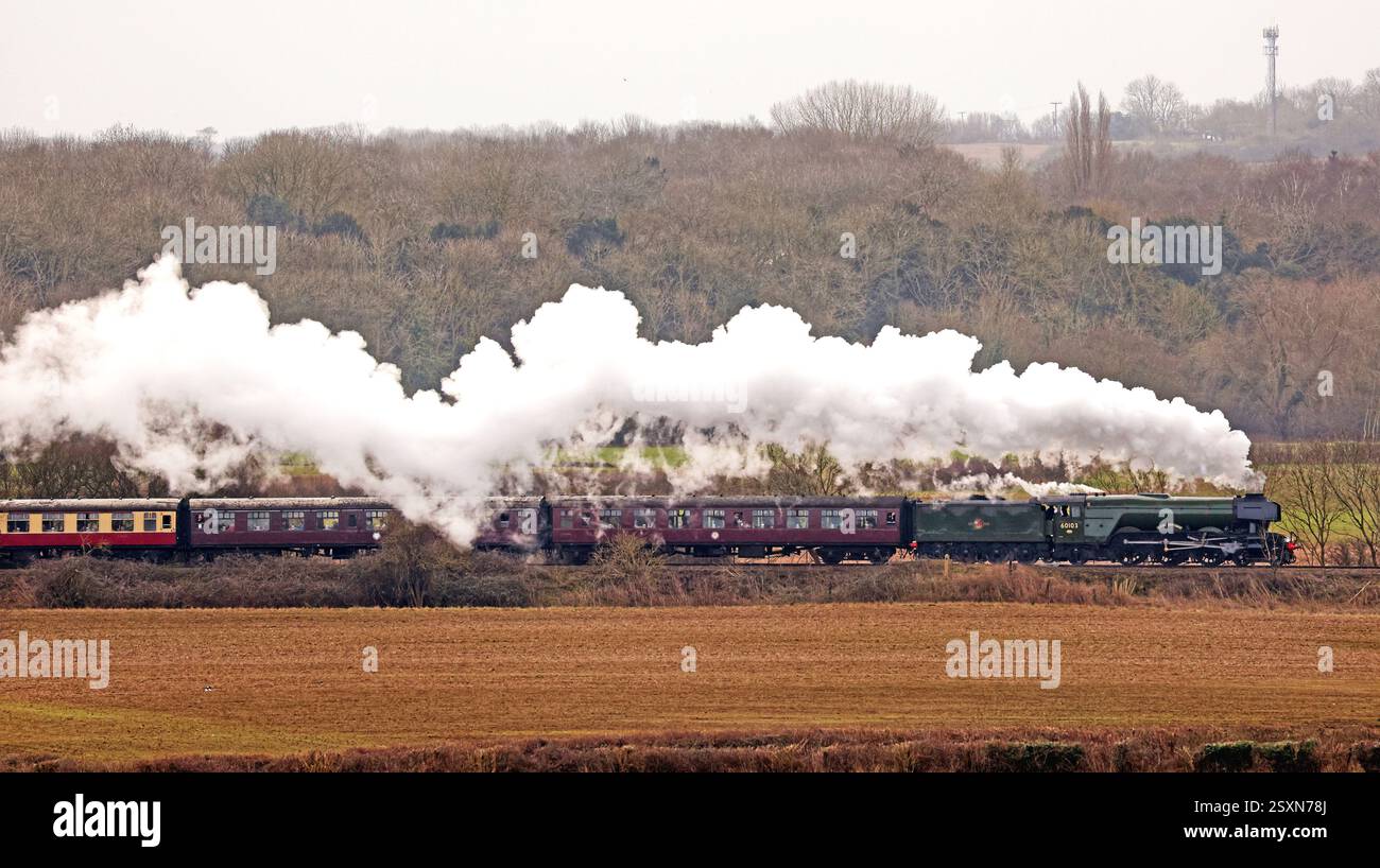 The world-famous Flying Scotsman 60103 steam train locomotive starts ...