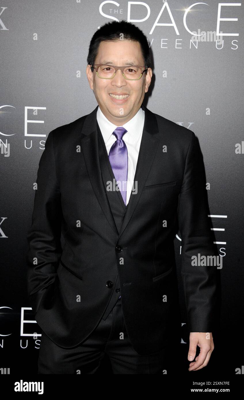 Scott Takeda arriving at the premiere 'The Space Between Us' at the ...