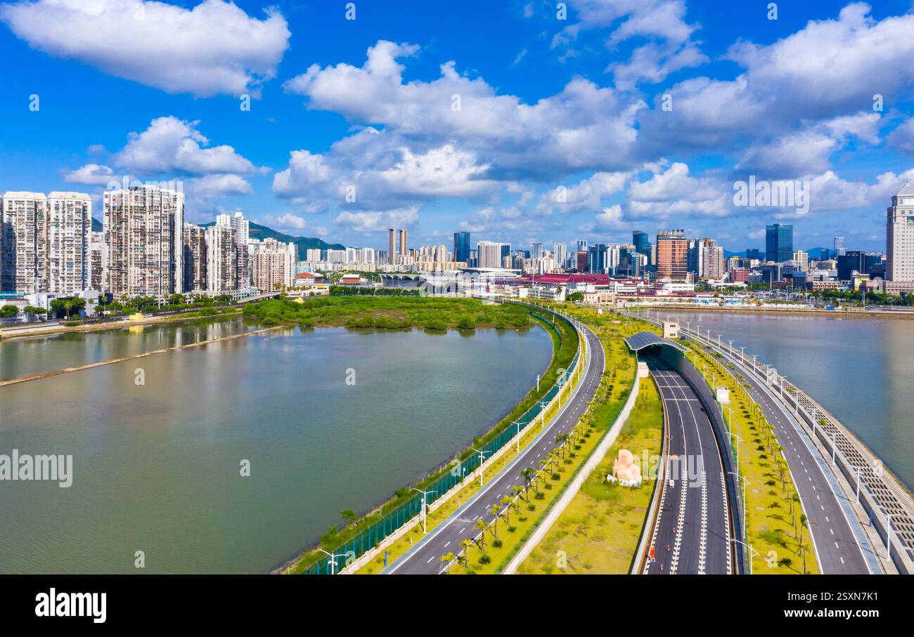 Pearl River Delta Ring Expressway, Urban Scenery of Zhuhai City ...