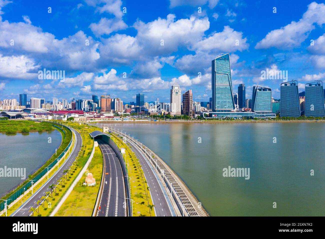Pearl River Delta Ring Expressway, Urban Scenery of Zhuhai City, Guangdong Province, China Stock ...