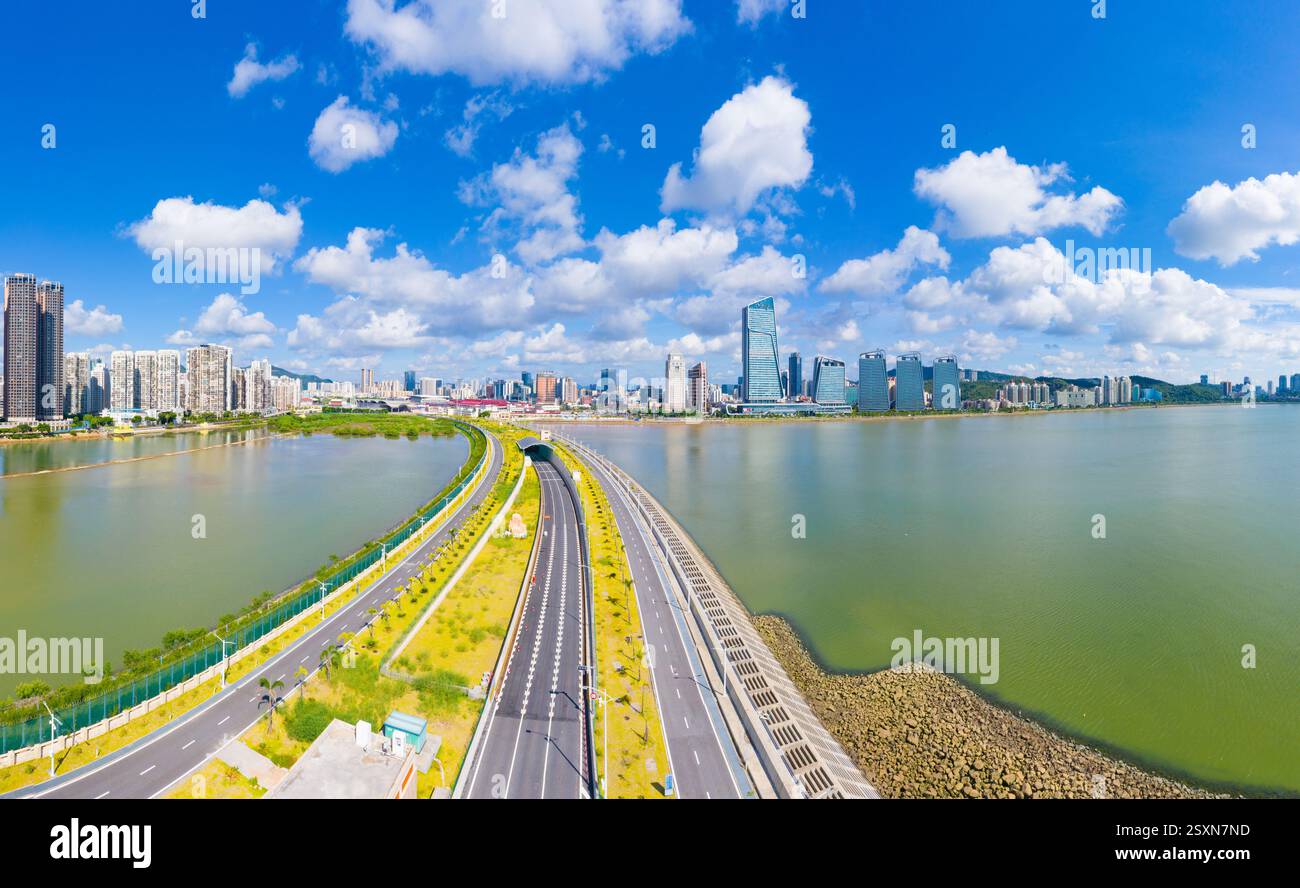 Pearl River Delta Ring Expressway, Urban Scenery of Zhuhai City, Guangdong Province, China Stock ...