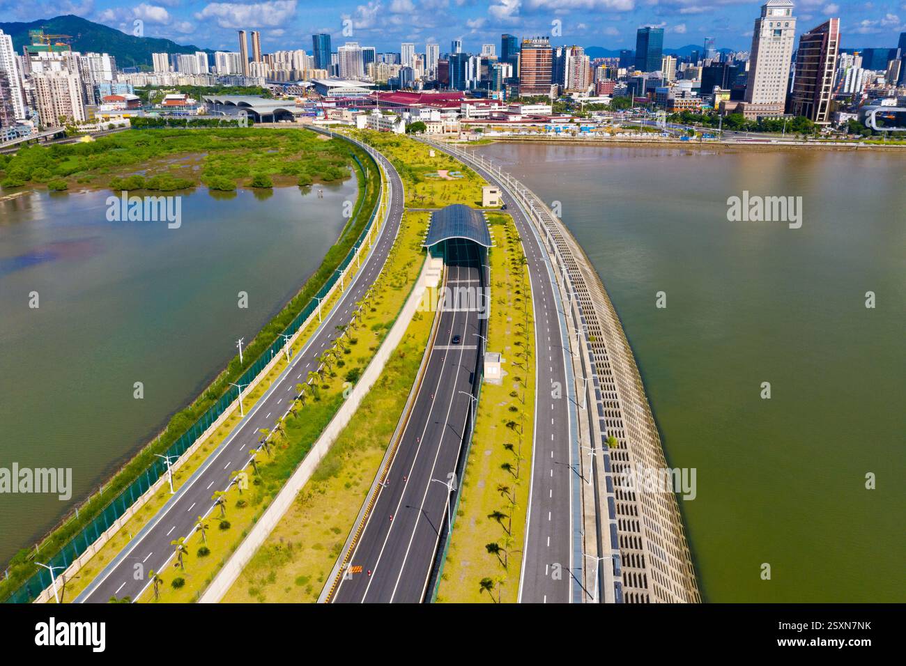 Pearl River Delta Ring Expressway, Urban Scenery of Zhuhai City, Guangdong Province, China Stock ...