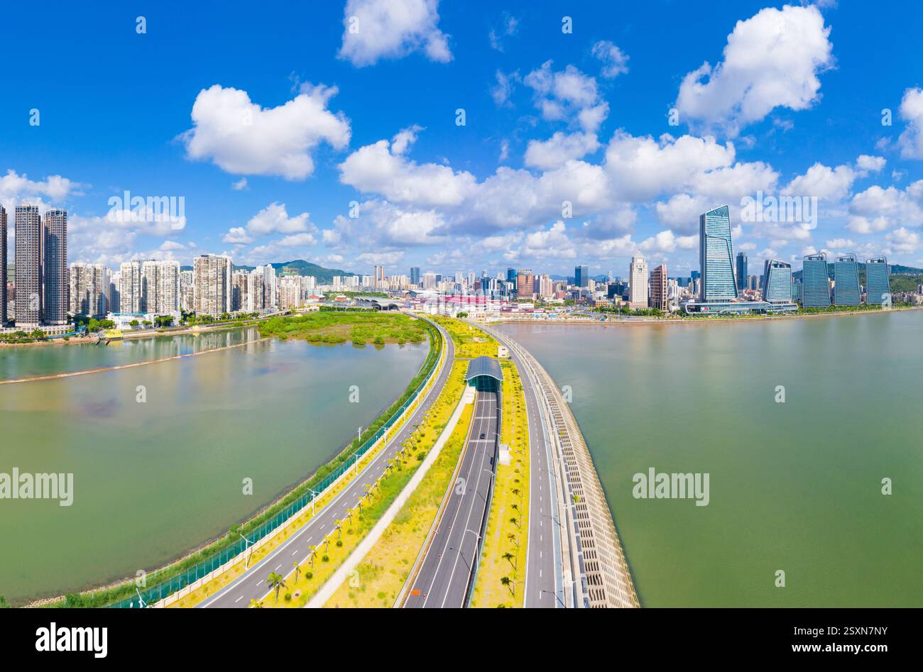 Pearl River Delta Ring Expressway, Urban Scenery of Zhuhai City, Guangdong Province, China Stock ...