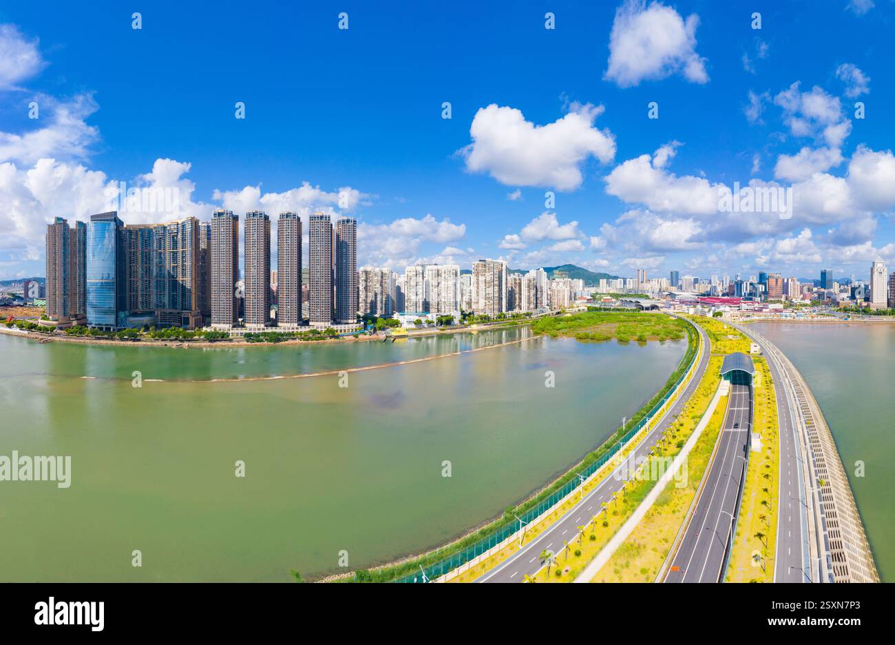 Pearl River Delta Ring Expressway, Urban Scenery of Zhuhai City, Guangdong Province, China Stock ...