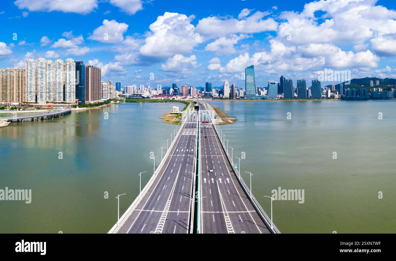 Pearl River Delta Ring Expressway, Urban Scenery of Zhuhai City, Guangdong Province, China Stock ...