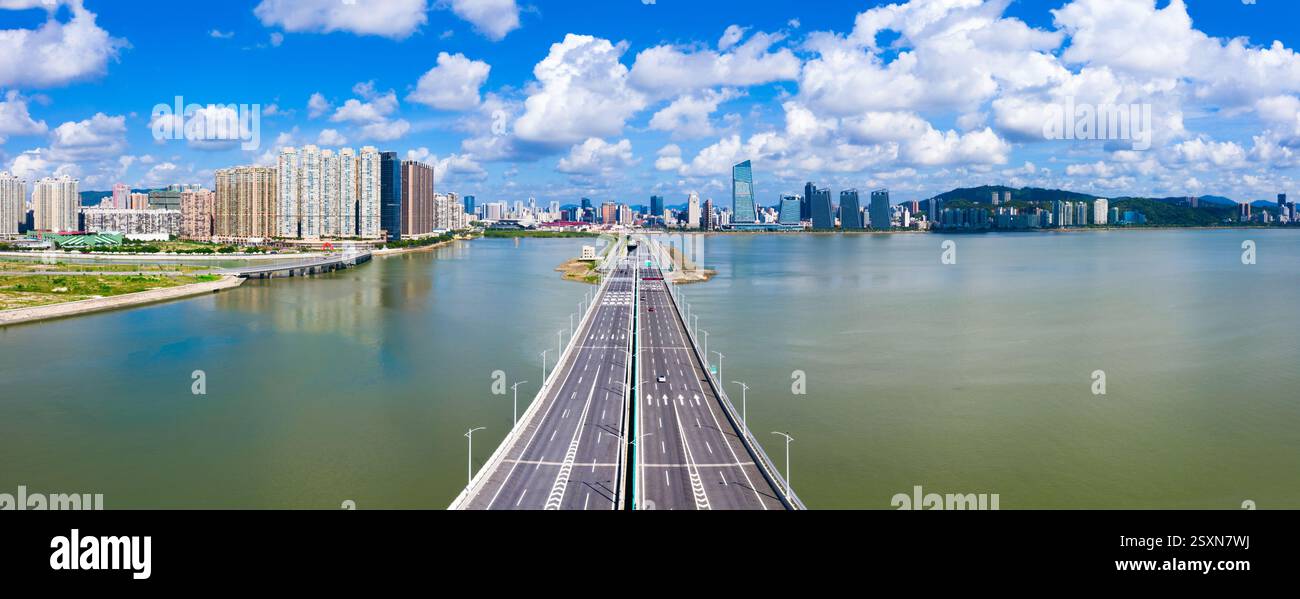 Pearl River Delta Ring Expressway, Urban Scenery of Zhuhai City, Guangdong Province, China Stock ...