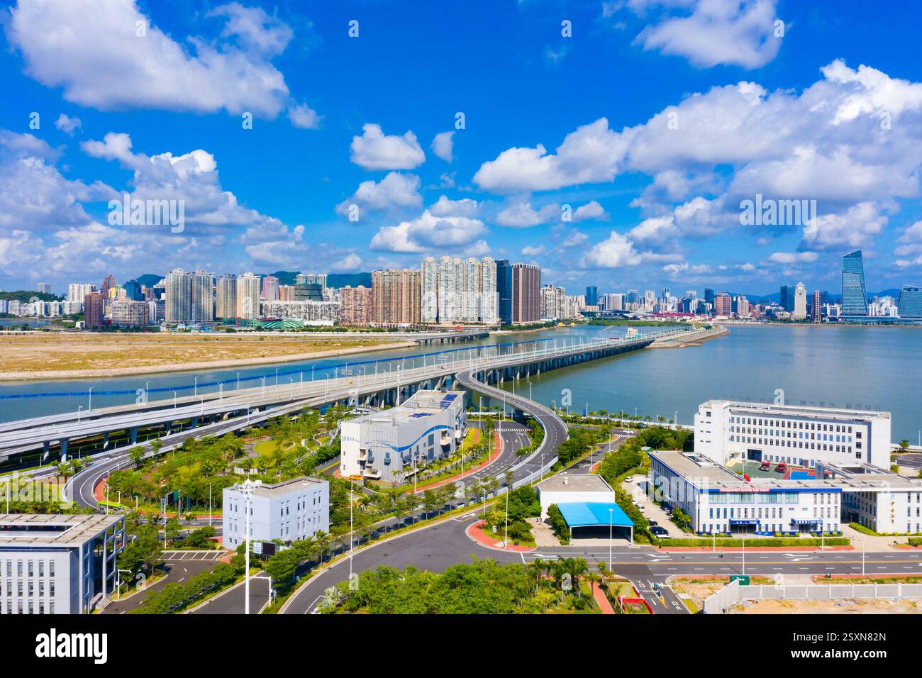 Pearl River Delta Ring Expressway, Urban Scenery of Zhuhai City, Guangdong Province, China Stock ...